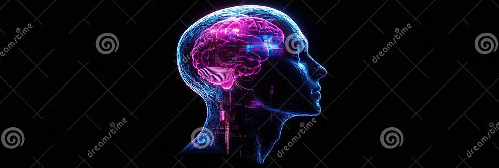 Side Profile of a Human Head with Advanced Mechanical Structures ...