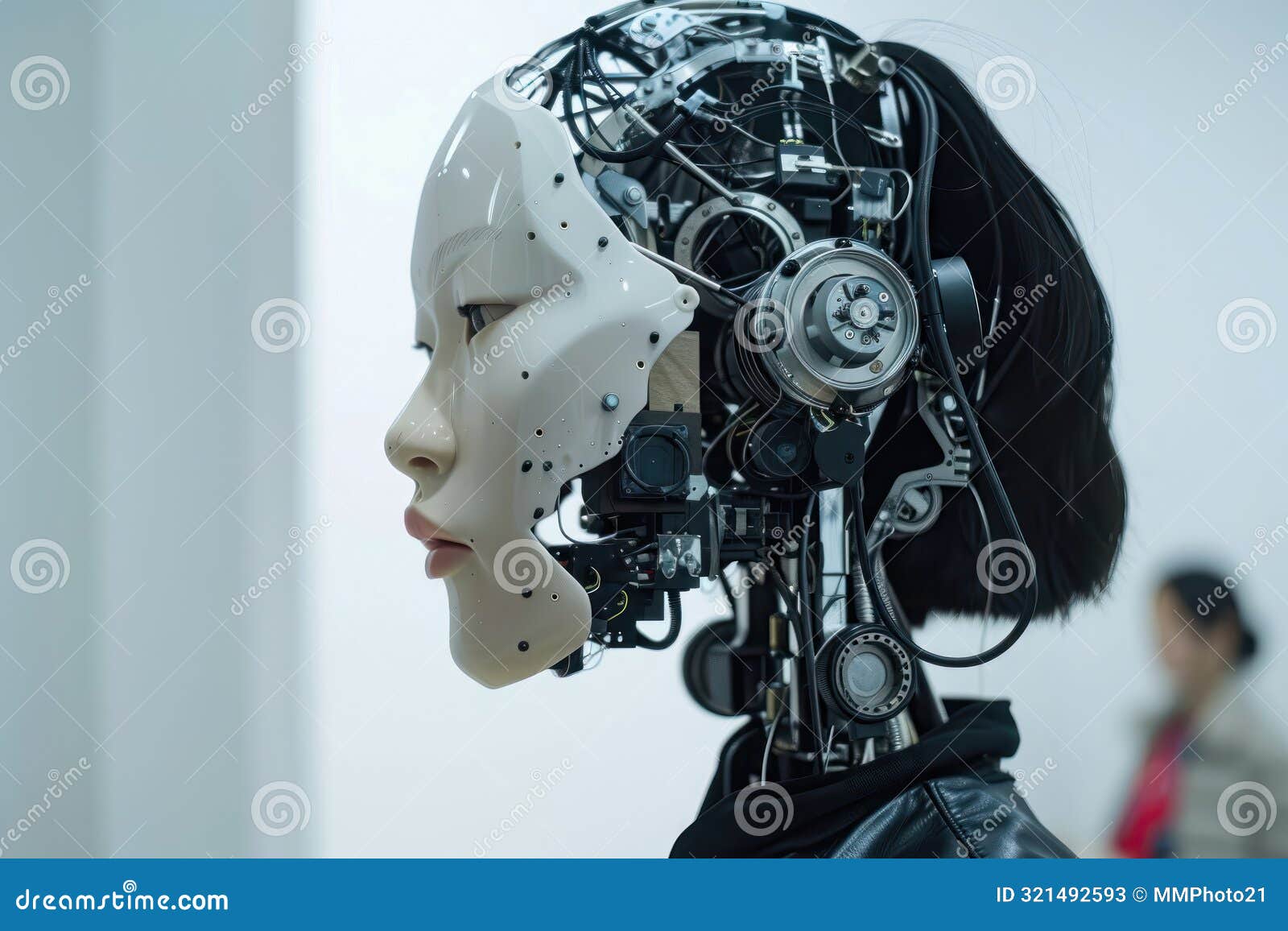 Side Profile of Humanoid Robot with Exposed Mechanisms Stock ...