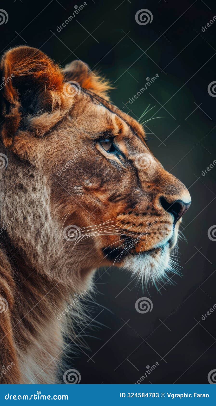 Side Profile of a Majestic Lion in Natural Light Stock Image - Image of ...