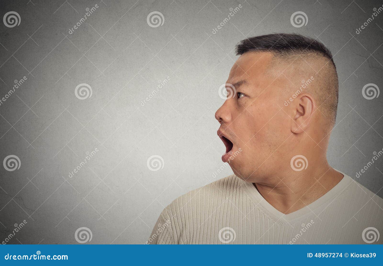 Side Profile Middle Aged Man Speaking Stock Photo - Image of space ...