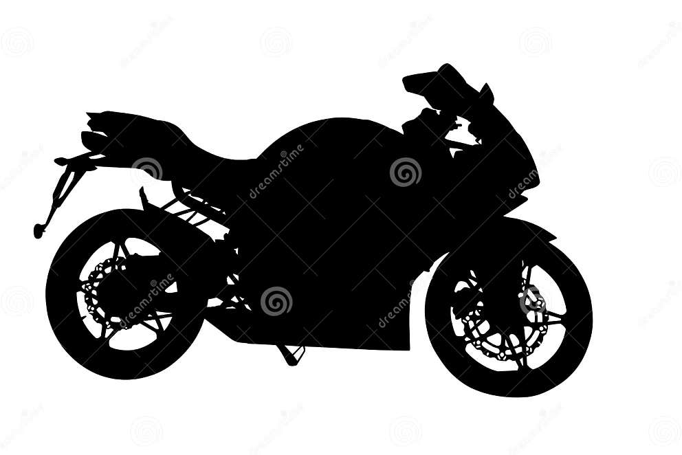 Side Profile of Motorbike Silhouette Stock Vector - Illustration of ...