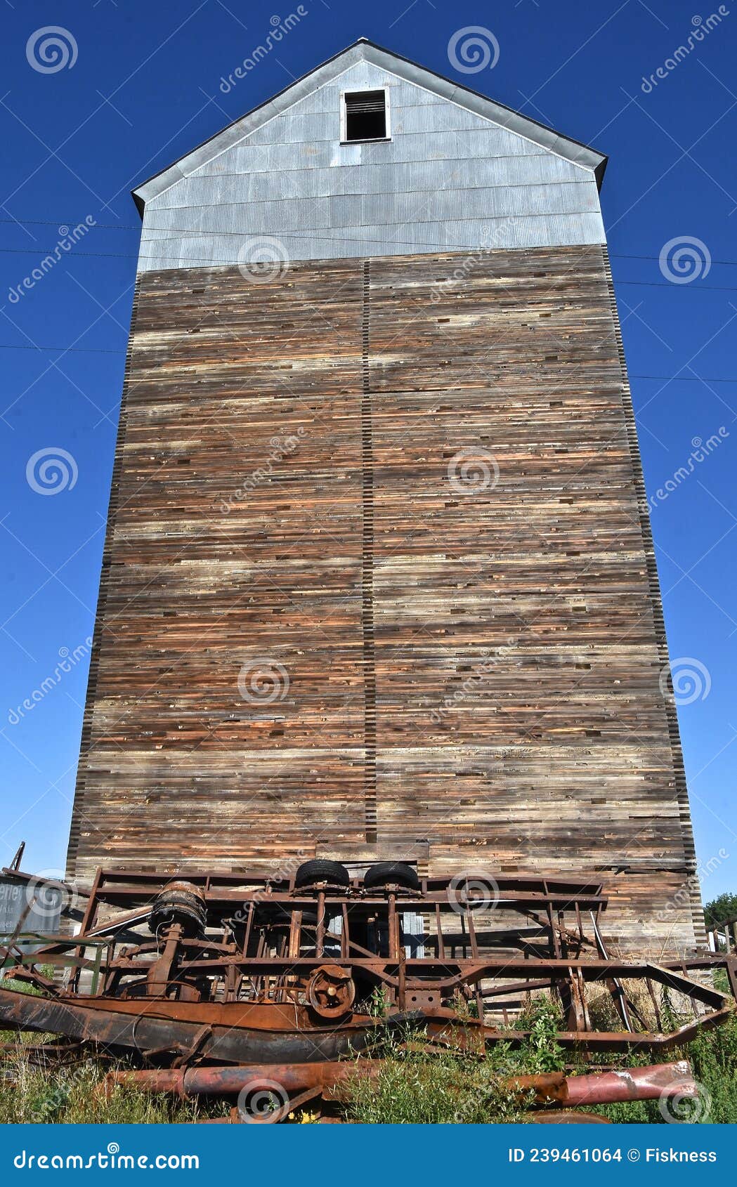 Side Profile Oof an Old Grain Elevator with Metal Sheeting Removed ...