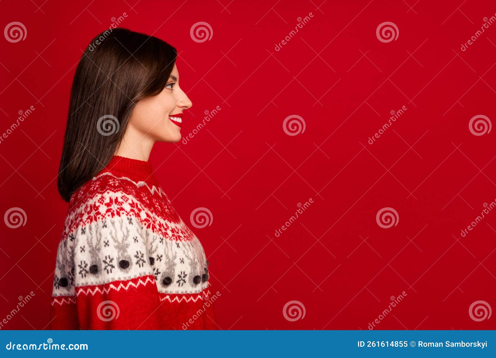 Side Profile Photo Of Pretty Gorgeous Satisfied Girl With Bob Hairdo