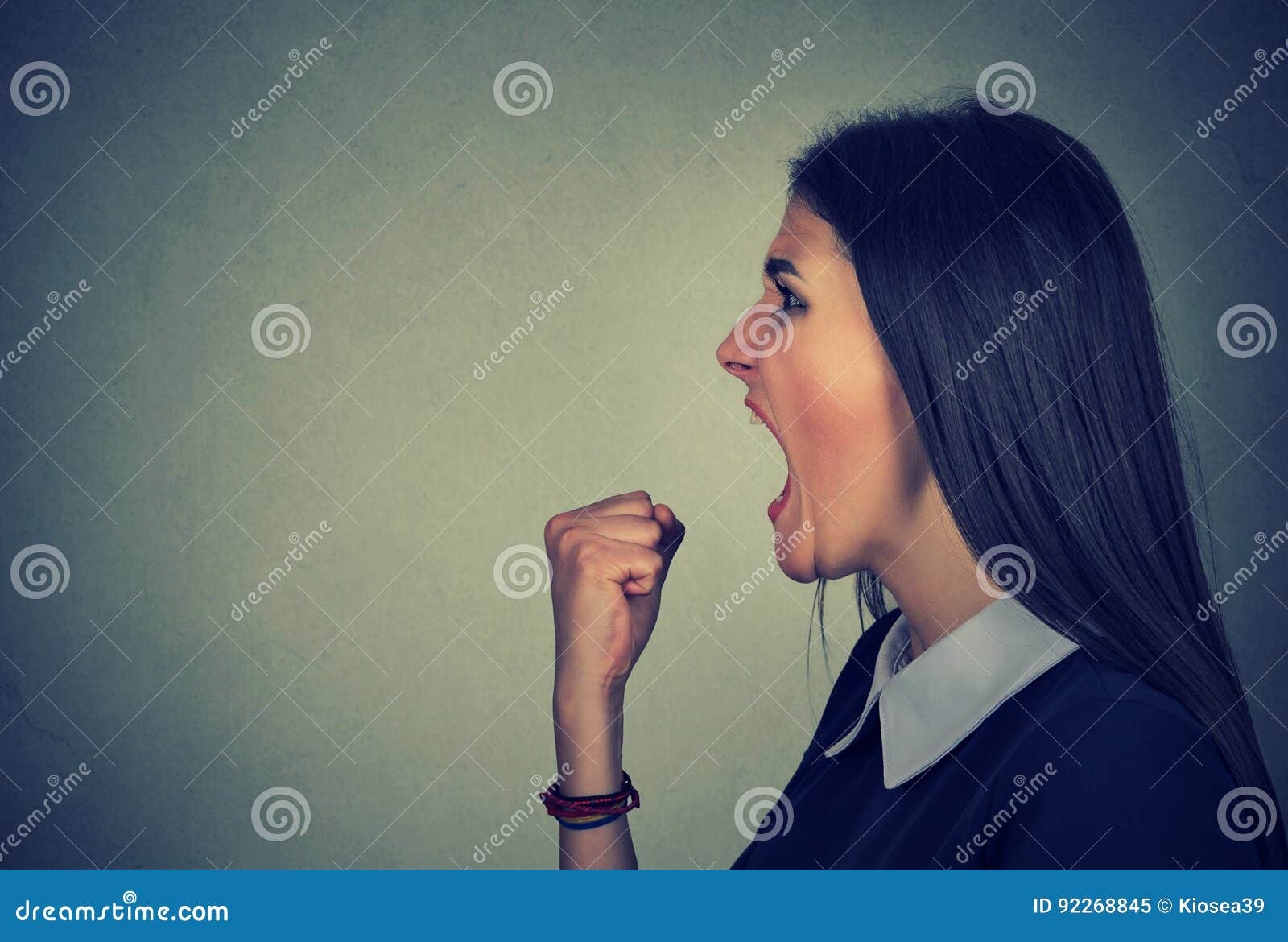 Side Profile Portrait Angry Young Woman Screaming Stock Image - Image ... Side Profile Portrait Angry Young Woman Screaming Stock Image - Image ...