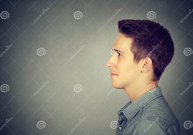 Side Profile Portrait of a Man Stock Photo - Image of headshot, side ...