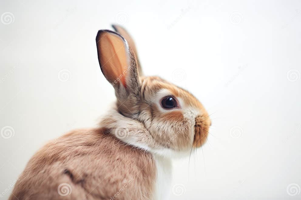 Side Profile of a Rabbit with Perked Up Ears Stock Illustration ...