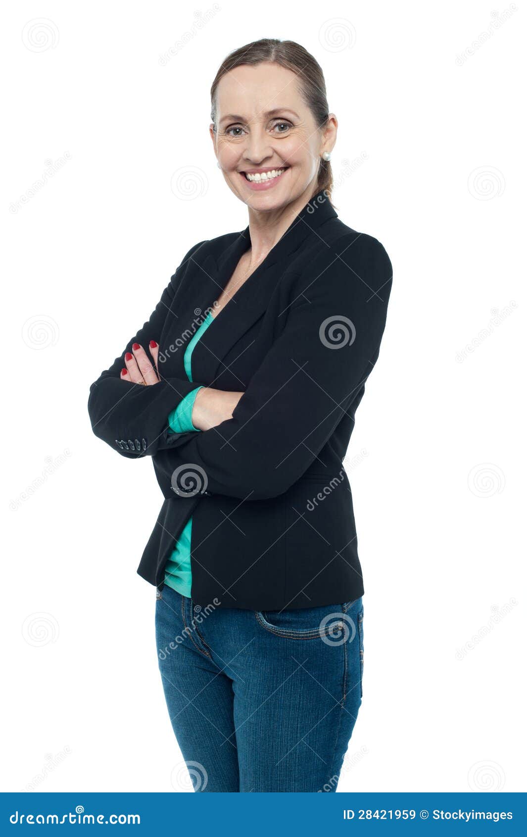 Side Profile Shot of a Fashionable Brunette Stock Image - Image of ...