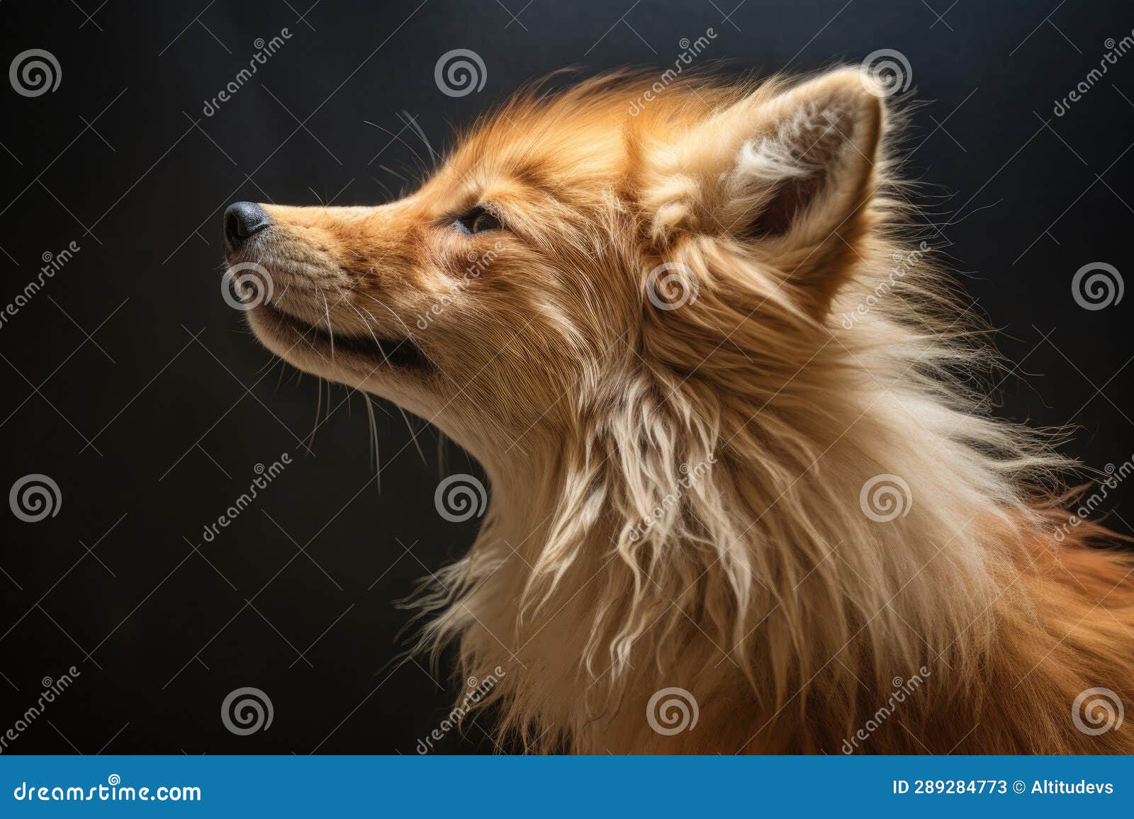 Side Profile of a Sneezing Fox, Fur Ruffled Stock Image - Image of ...
