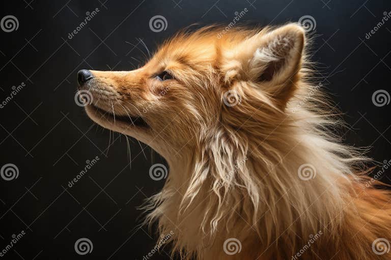 Side Profile of a Sneezing Fox, Fur Ruffled Stock Image - Image of ...