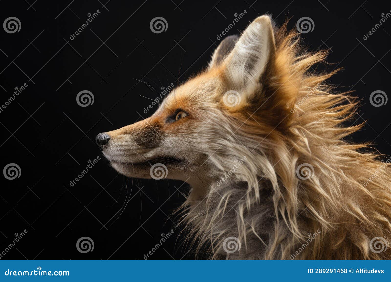 Side Profile of a Sneezing Fox, Fur Ruffled Stock Photo - Image of ...