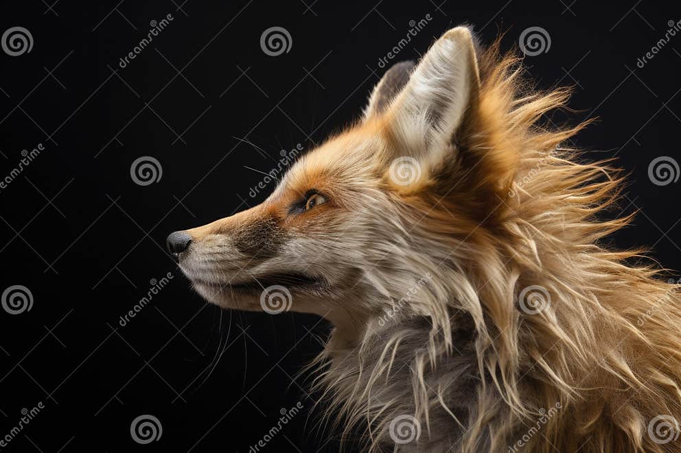 Side Profile of a Sneezing Fox, Fur Ruffled Stock Photo - Image of ...