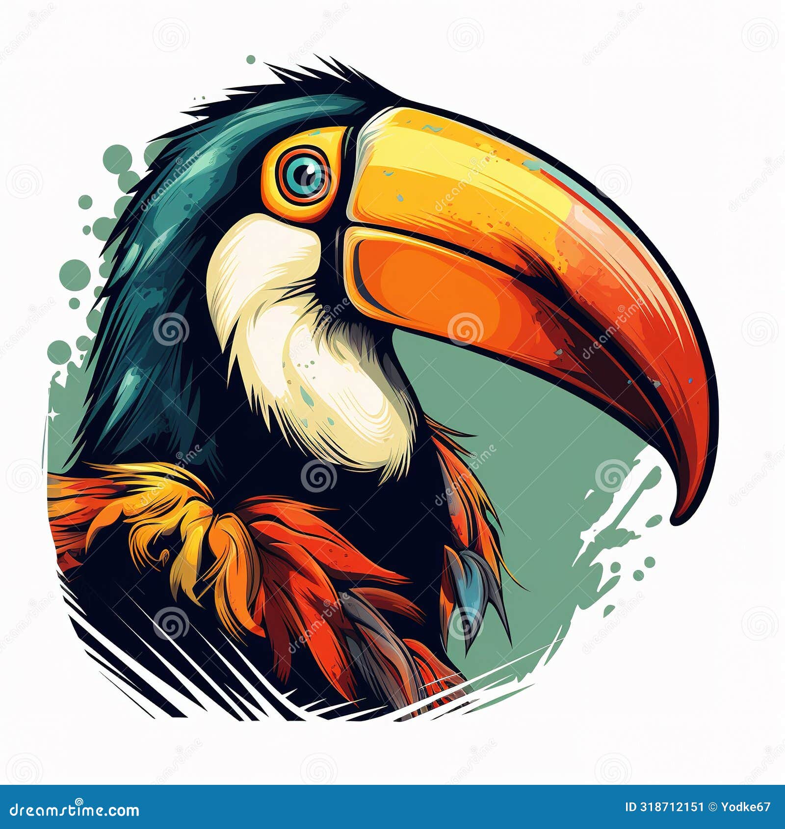 Side Profile of Toucan on Clean Background. Birds. Wildlife Animals ...
