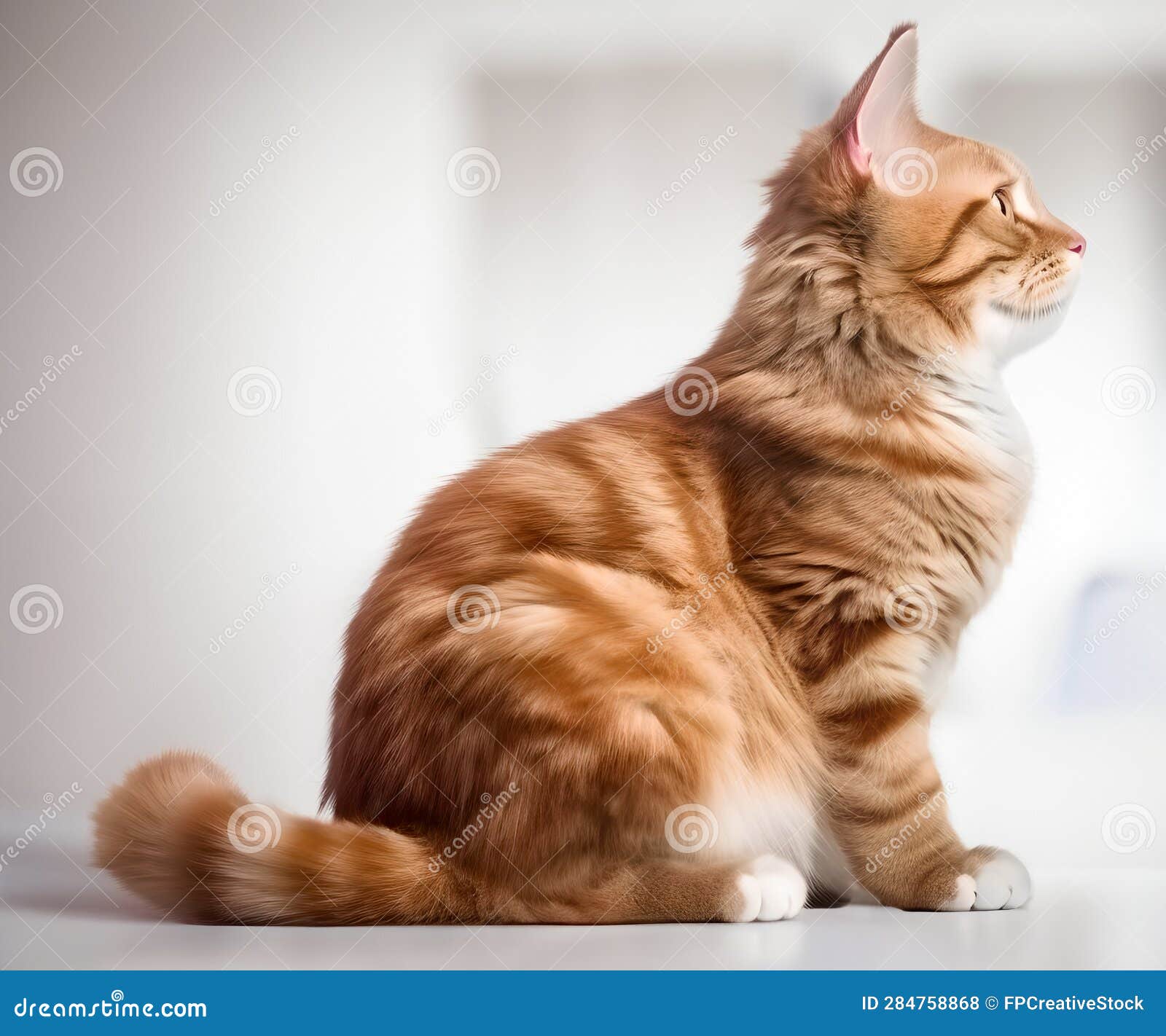 Side Profile View of a Cute Cat, Isolated Background Stock Illustration ...