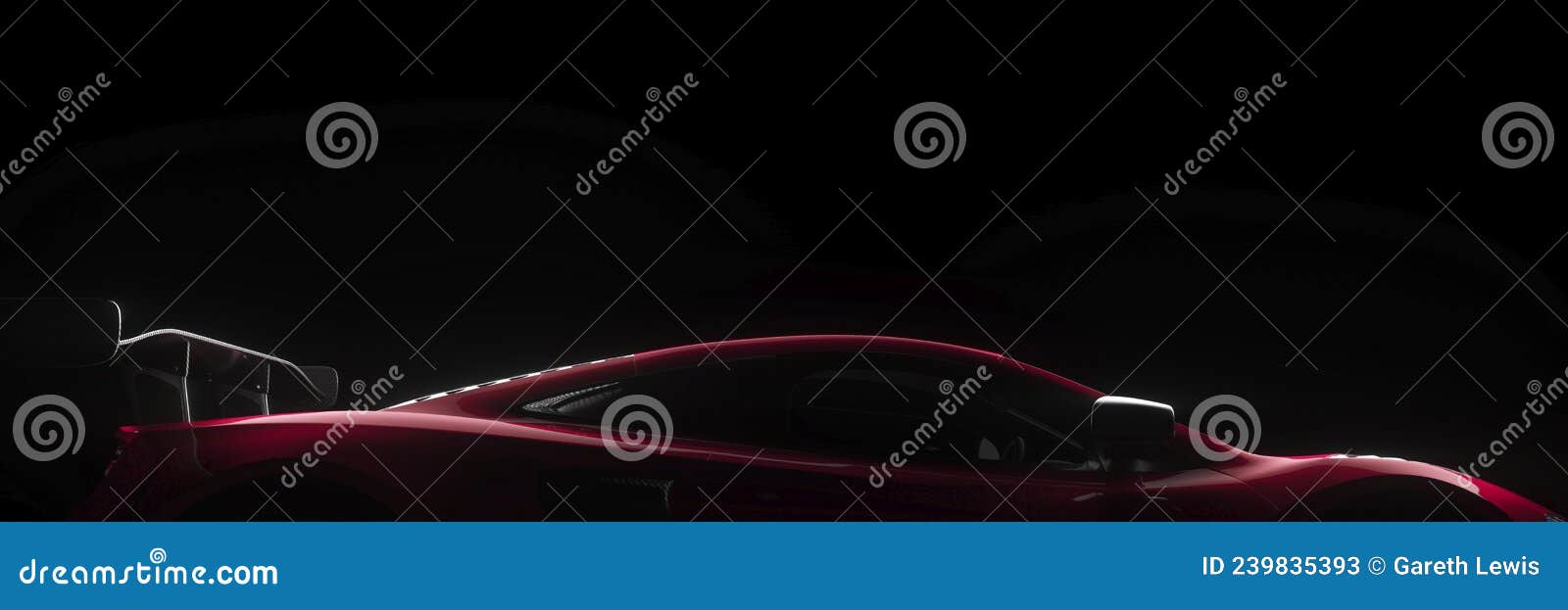 Profile of Red Sports Car 3d Render Stock Illustration - Illustration ...