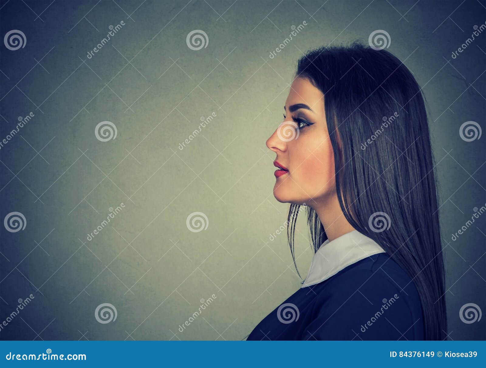 Side Profile of a Young Woman Stock Image - Image of isolated, makeup ...