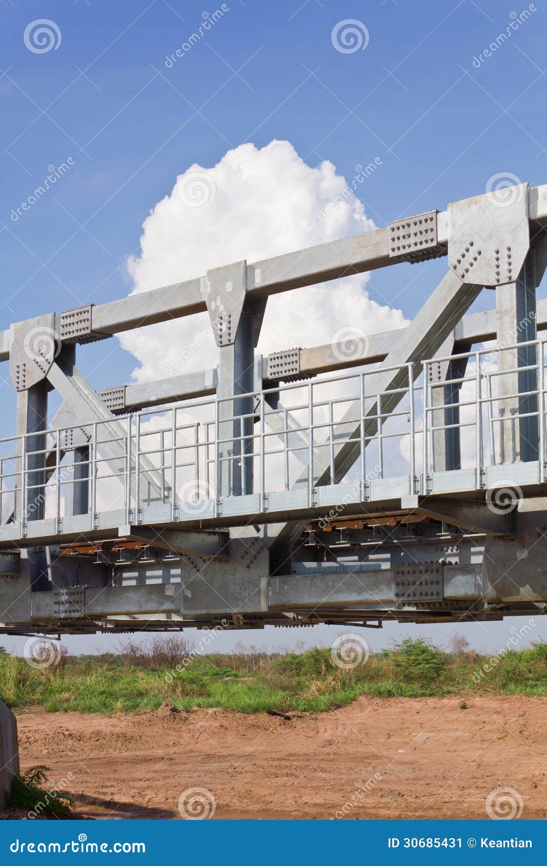 Side rail steel bridge stock image. Image of metal, blue - 30685431