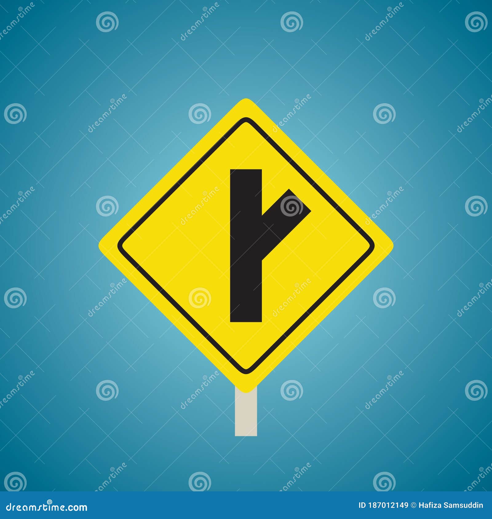 Side Road at an Acute Angle Sign. Vector Illustration Decorative Design ...