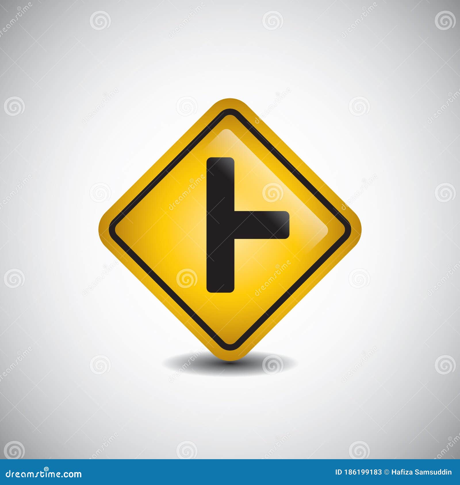 Side Road Right Sign. Vector Illustration Decorative Design Stock ...