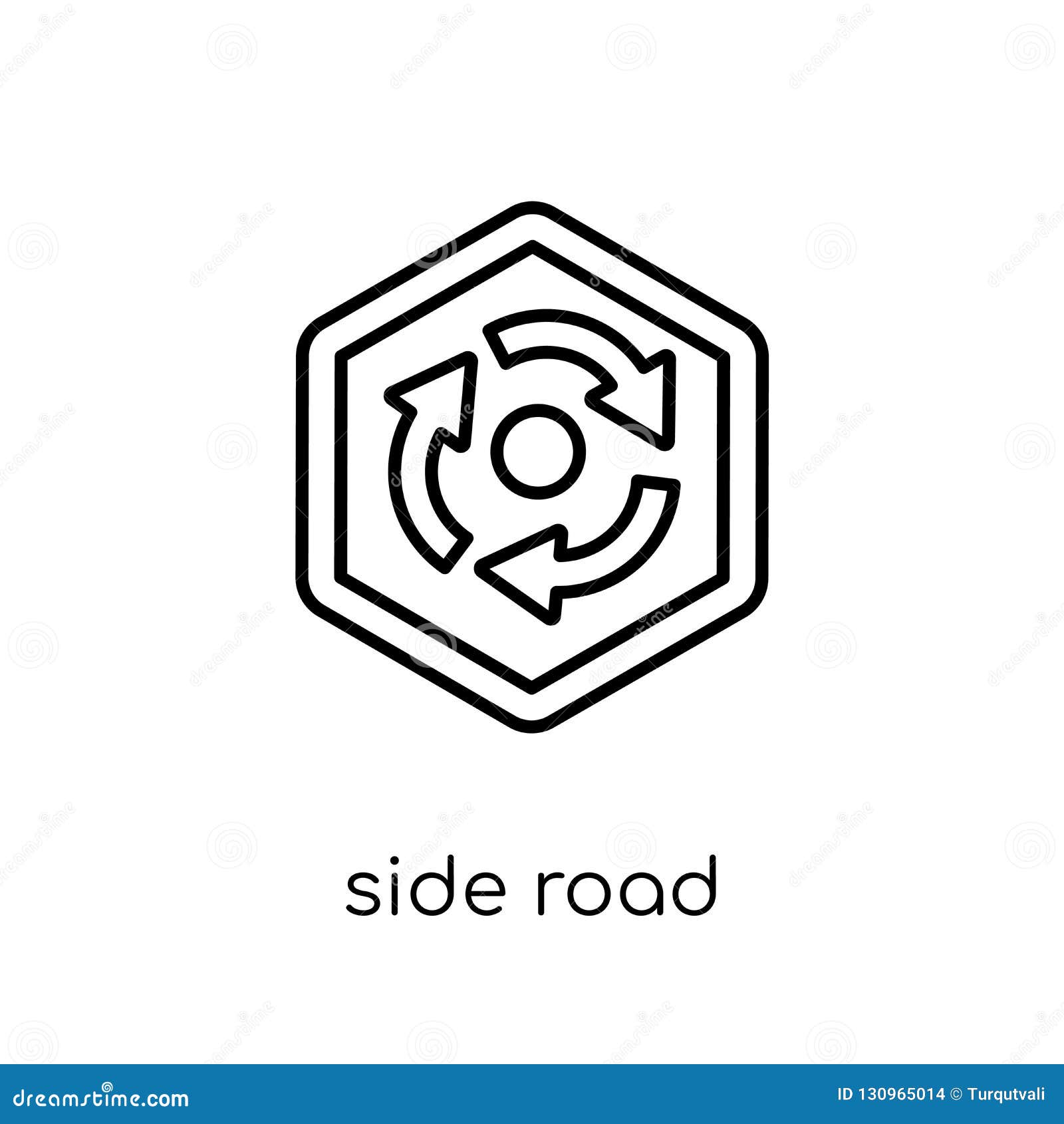 Side Road Sign Icon. Trendy Modern Flat Linear Vector Side Road Stock ...