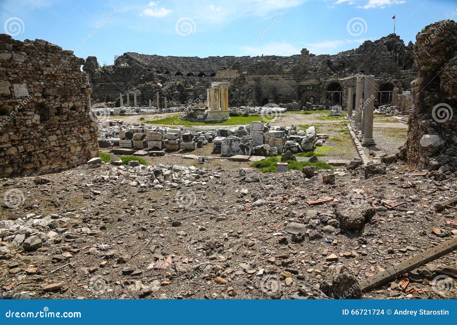 Side ruins stock photo. Image of historic, roman, ruin - 66721724