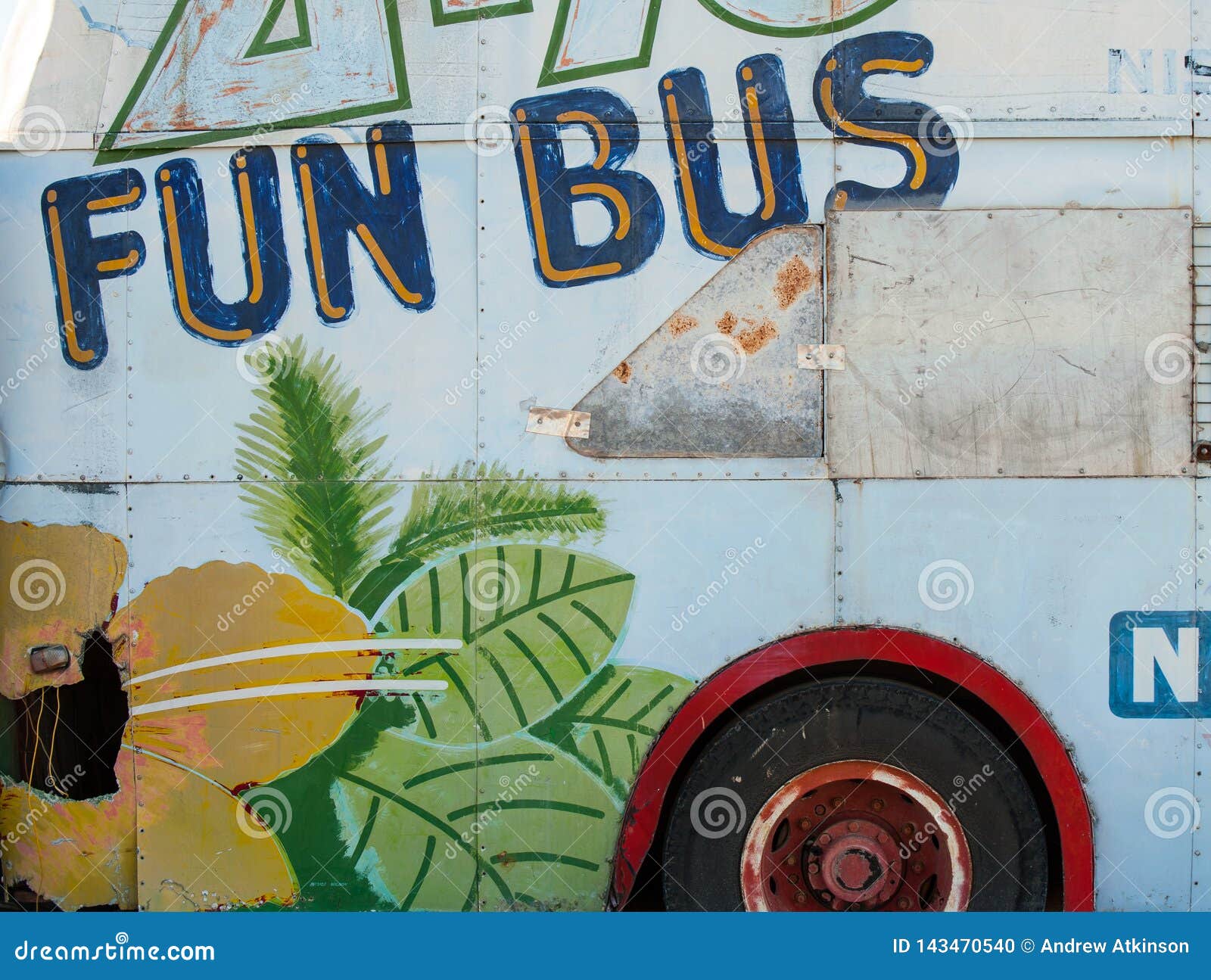 Side of a Rusty Old Bus Painted Stock Photo - Image of rundown ...