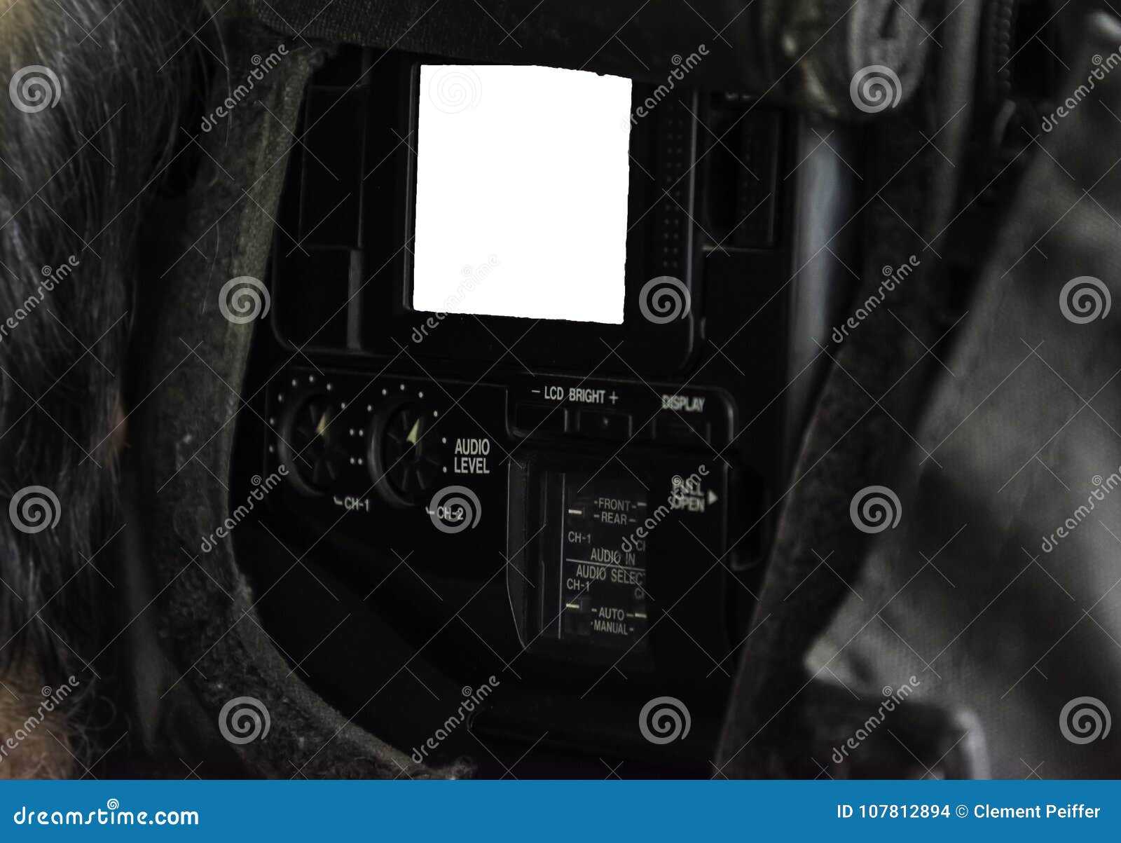 Side screen of a TV camera stock photo. Image of camera - 107812894