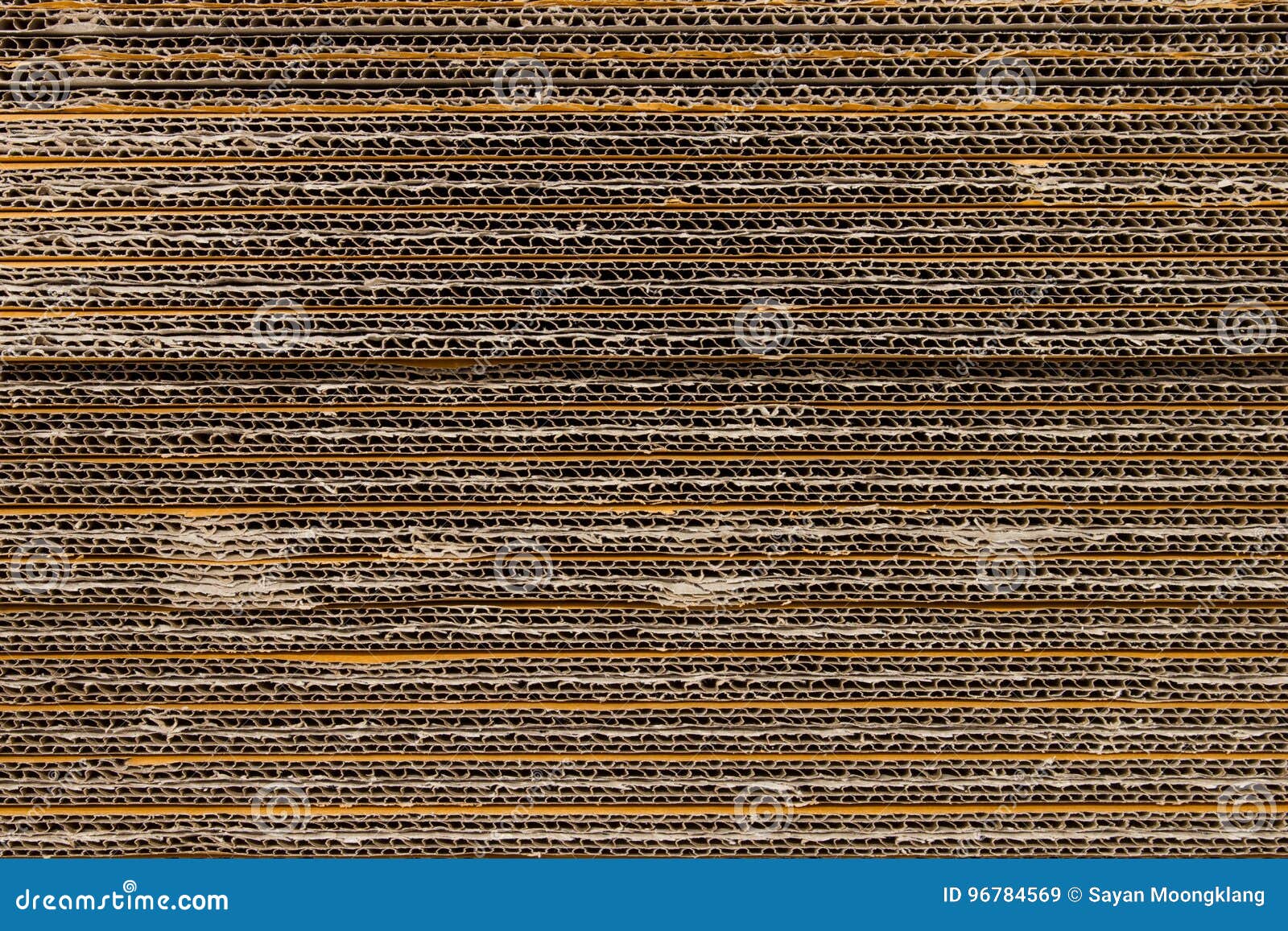 Side Section Of The Industrial Paper Stack For Product Packaging ...