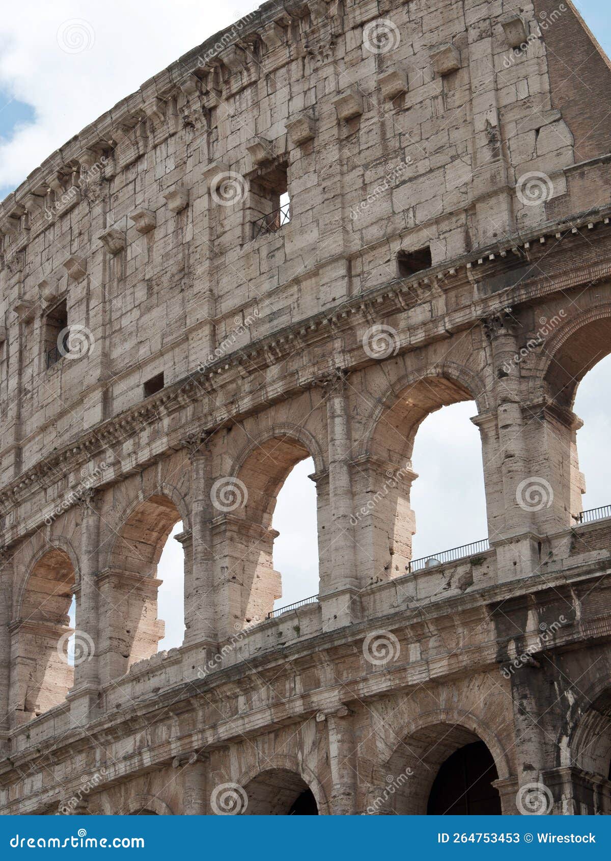 Side Shot of the Colosseum in Rome, Italy with Light Sky Stock Image ...