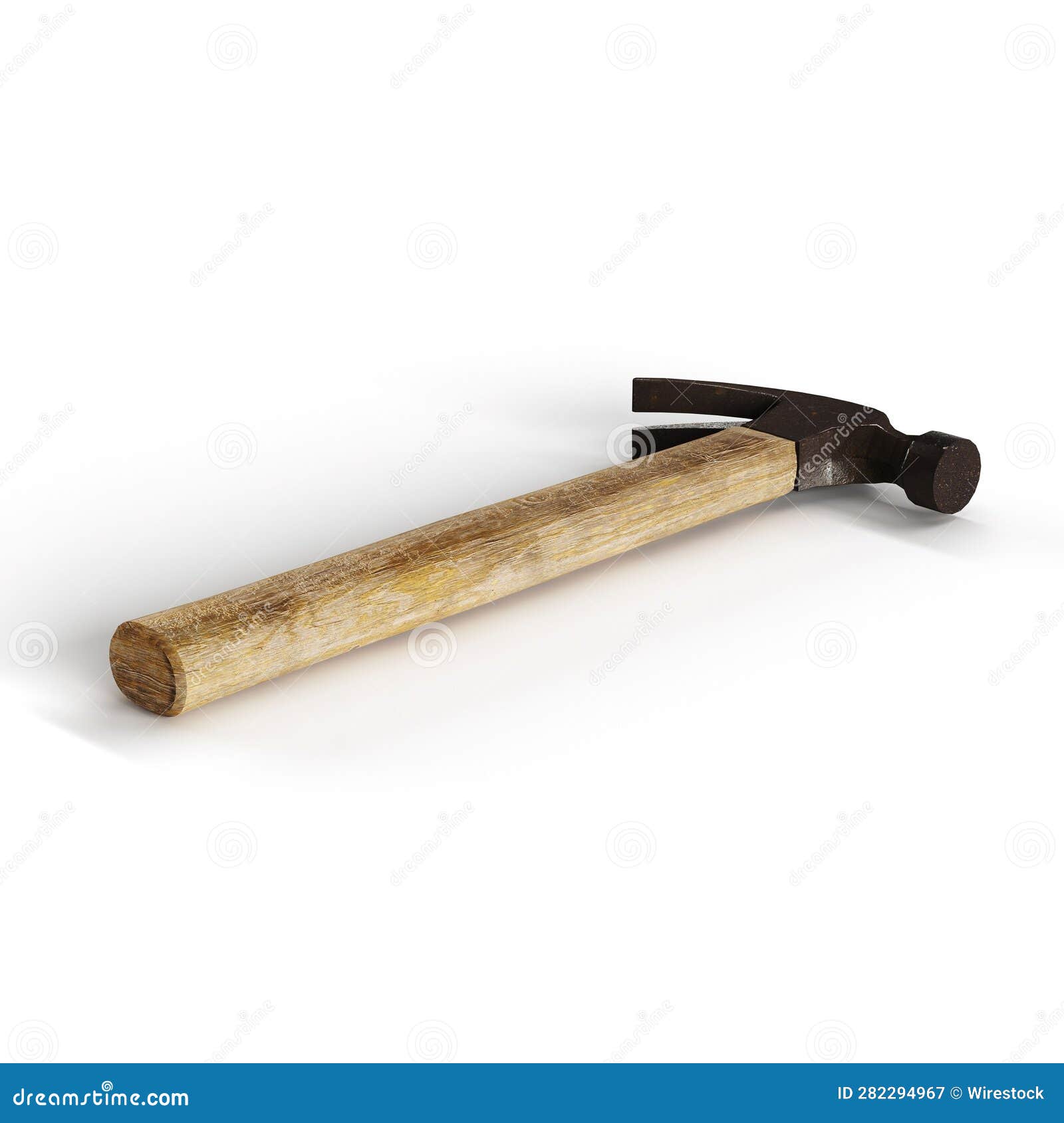 Side Shot of a 3D Rendered Scale Model of a Hammer Stock Illustration ...