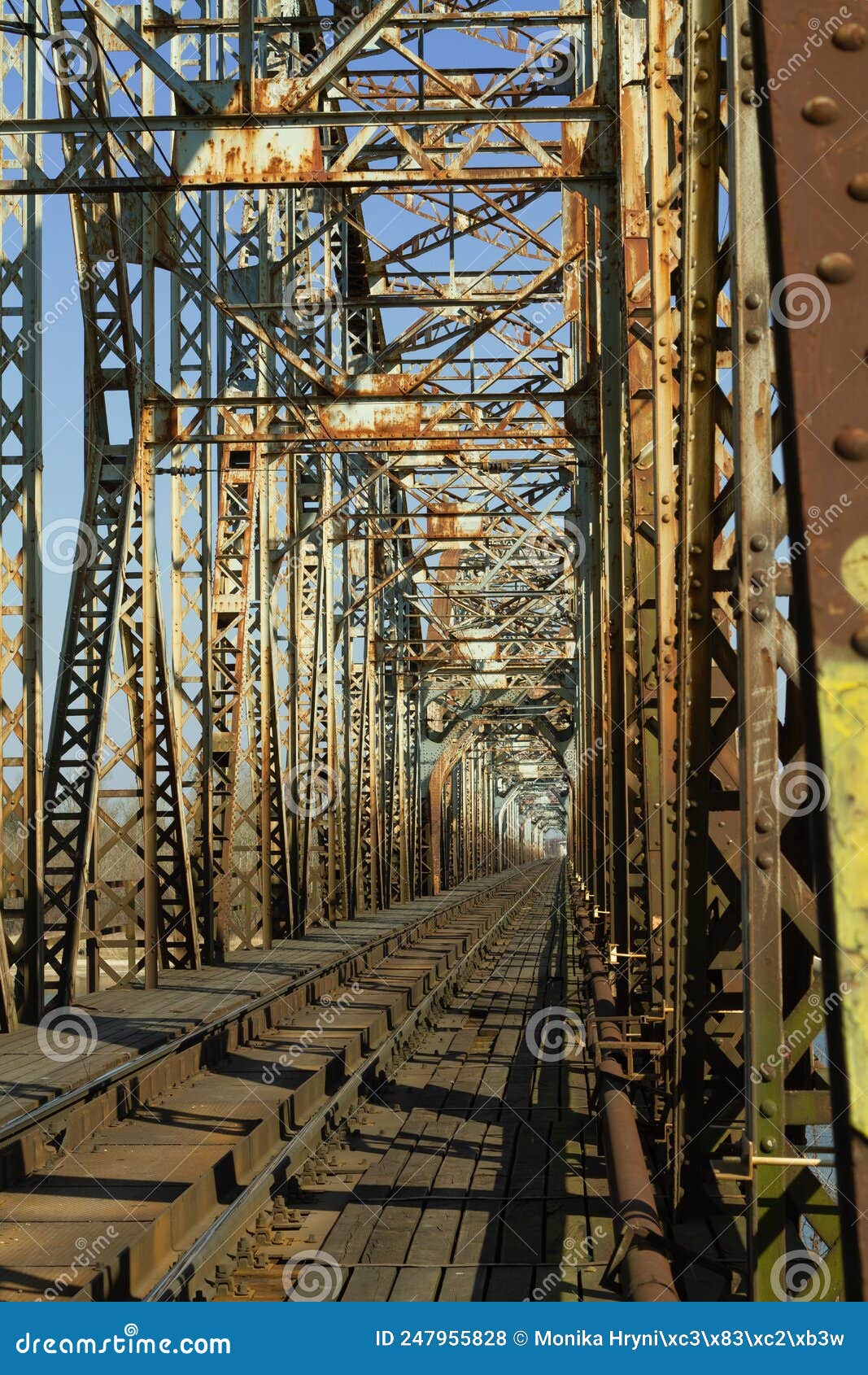 Perspective Side View Train Bridge Stock Photo - Image of view, bridge ...