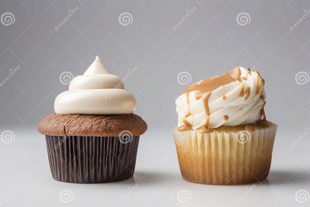 Side-by-side Comparison of Classic and Gourmet Cupcakes, Showcasing the Differences in Flavor ...