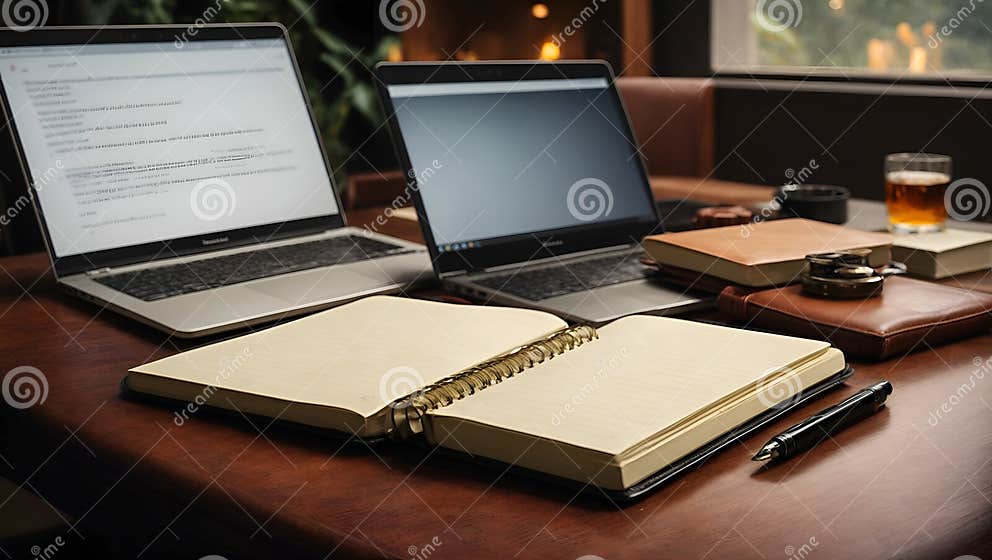 A Side-by-side Comparison of a Modern Laptop and a Classic Leather ...