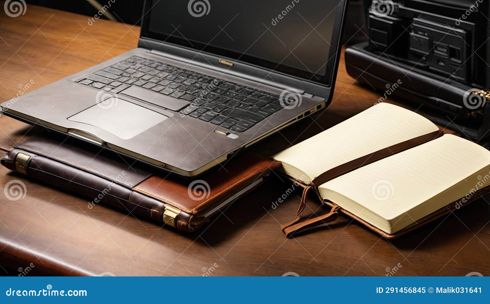 A Side-by-side Comparison of a Modern Laptop and a Classic Leather ...