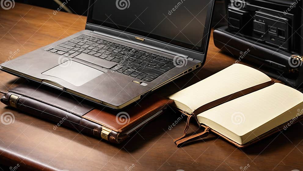 A Side-by-side Comparison of a Modern Laptop and a Classic Leather ...