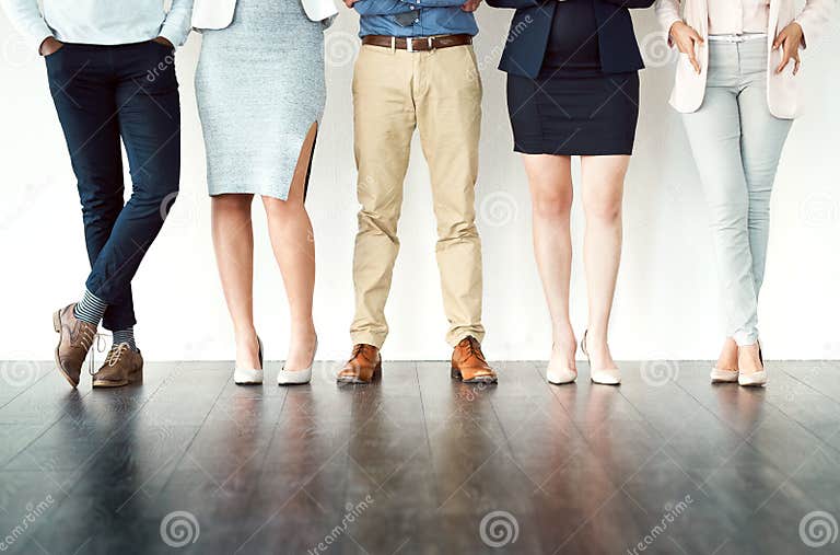 Side by Side. a Group of Unrecognizable Work Colleagues Standing with ...