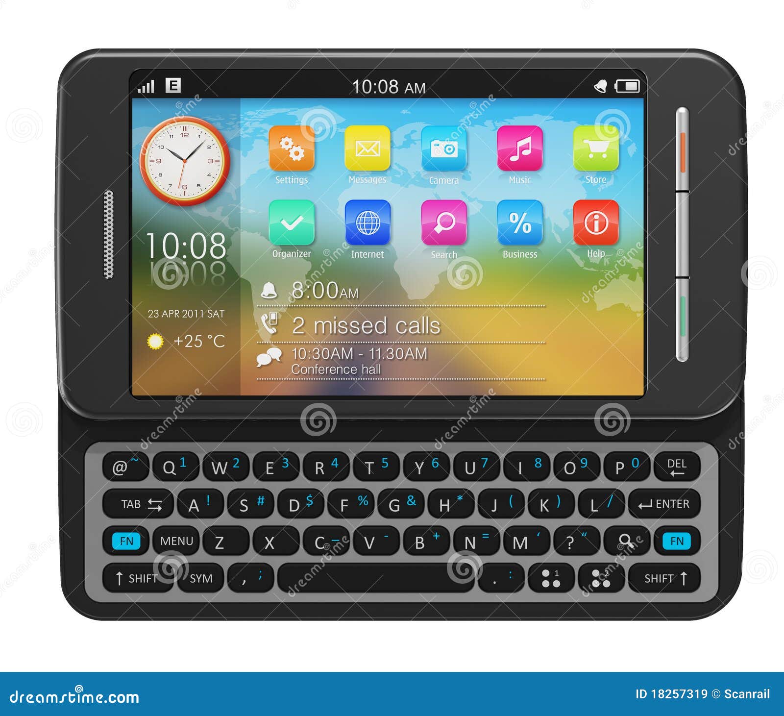 Side Slider Touchscreen Smartphone Stock Illustration - Illustration of ...