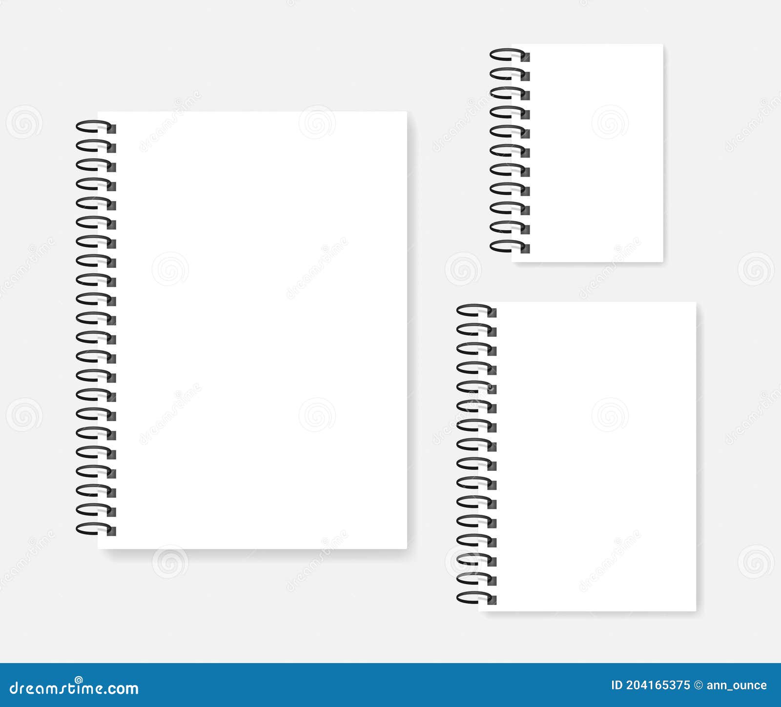 Side Spiral Empty White Notepad Mockup Set - A4 A5 A6 Sizes Stock ... Side Spiral Empty White Notepad Mockup Set - A4 A5 A6 Sizes Stock ...