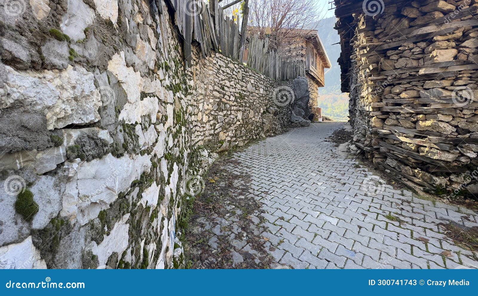 Side Streets with Historical Stone Buildings and Sidewalks Stock Image ...