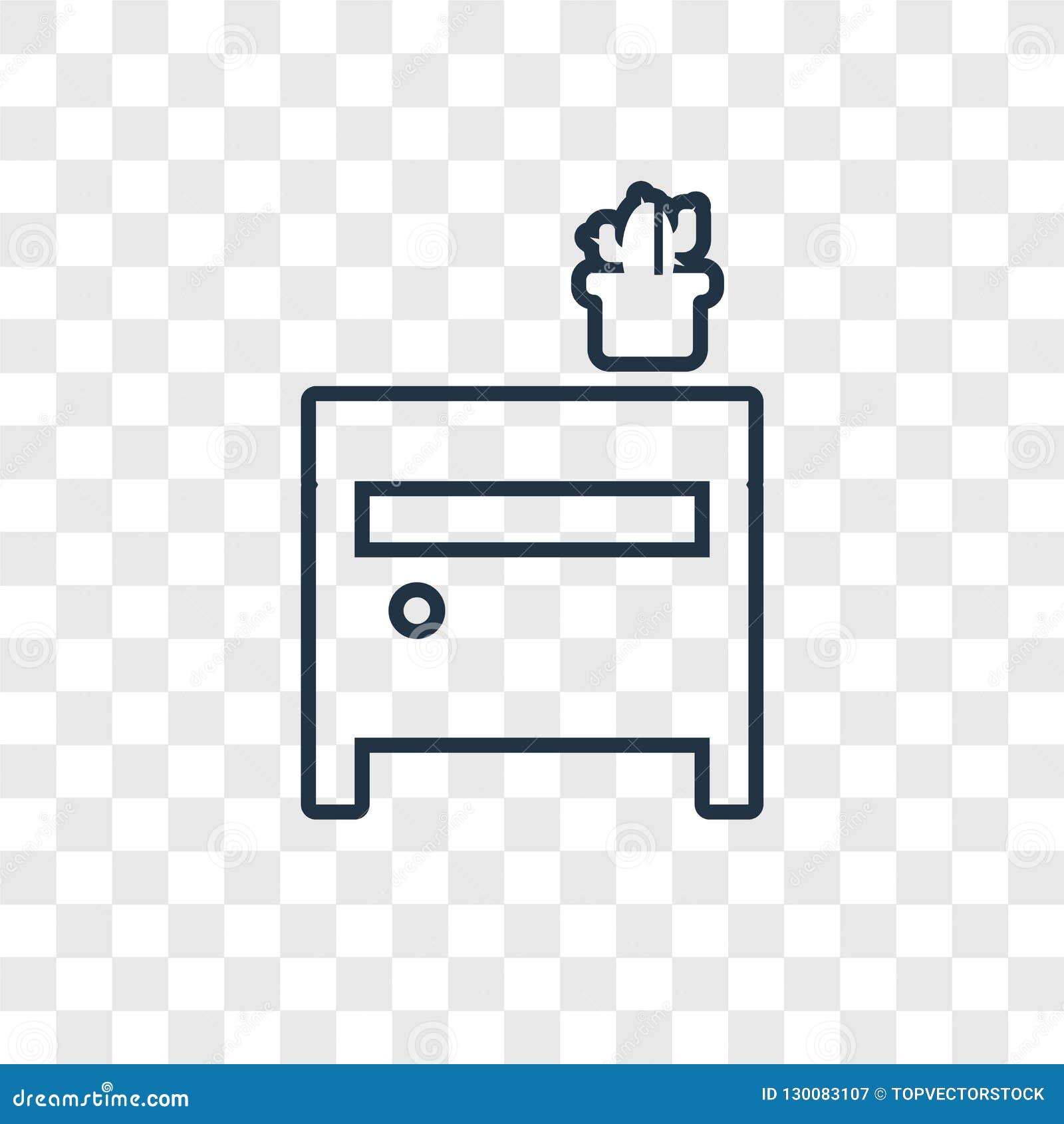 Side Table Concept Vector Linear Icon Isolated On Transparent Ba Stock ...