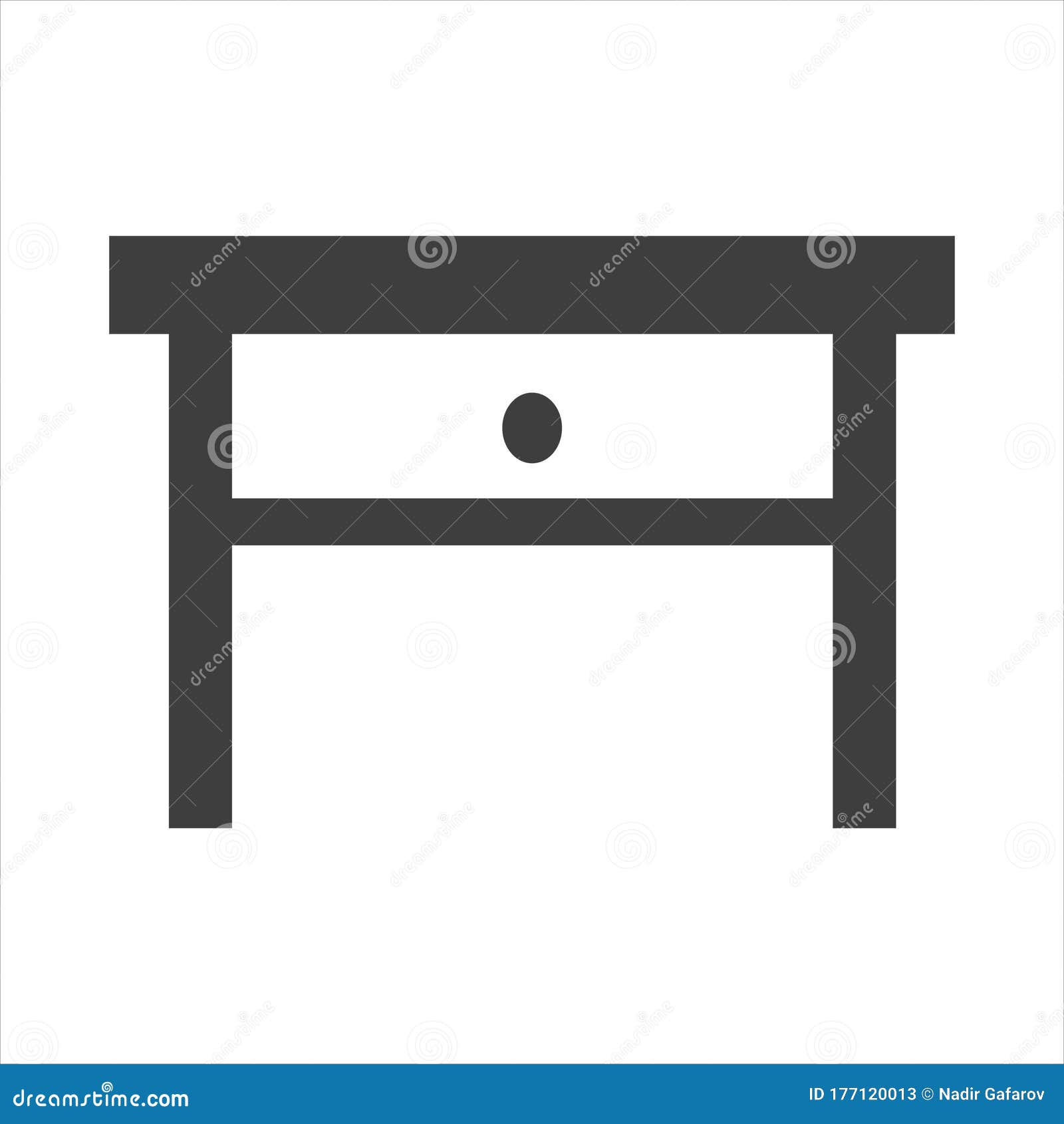 Side Table or End Table with a Single Drawer Icon Stock Vector ...