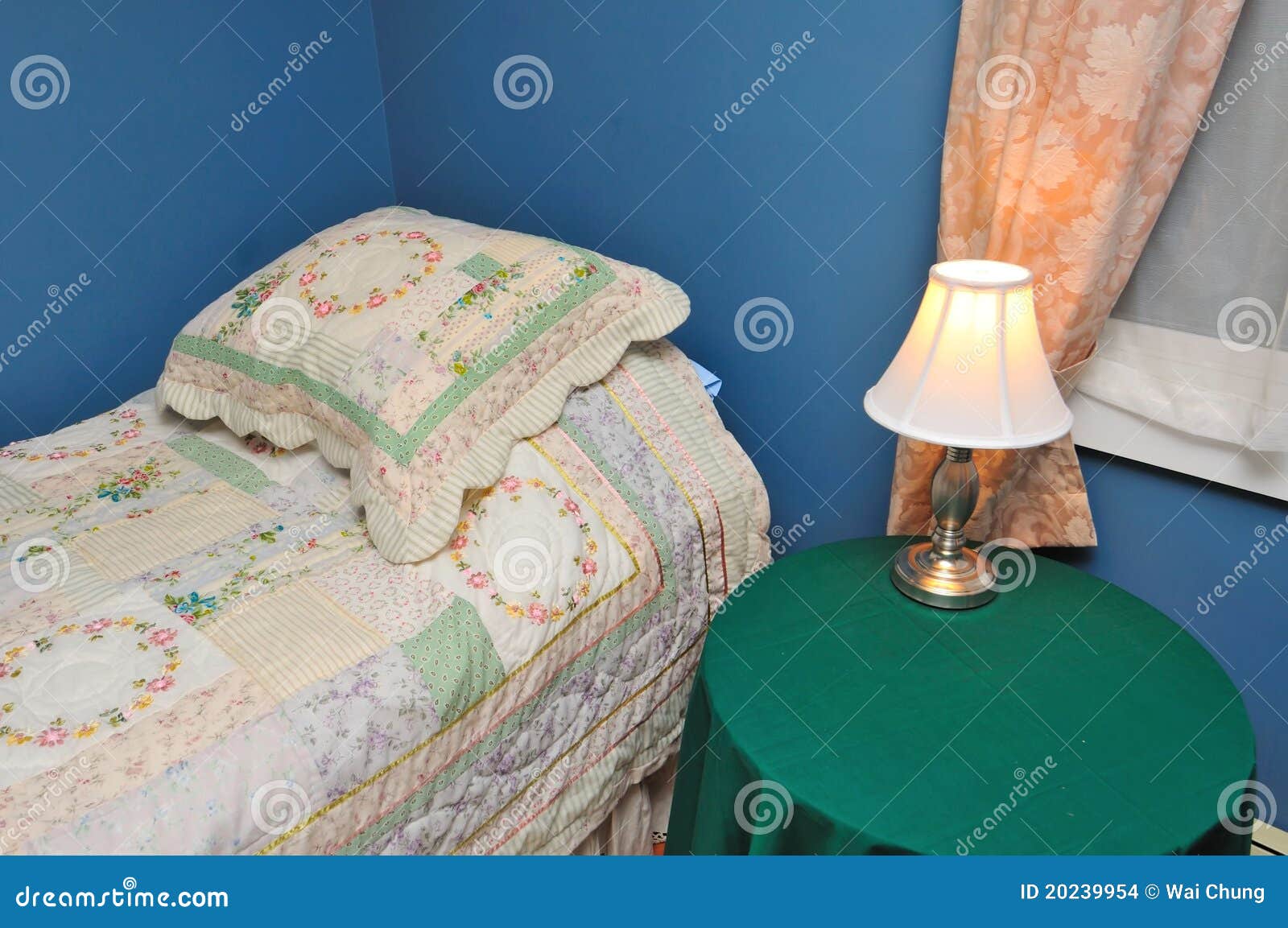 Side Table beside Hotel Bed Stock Photo - Image of accommodation ...