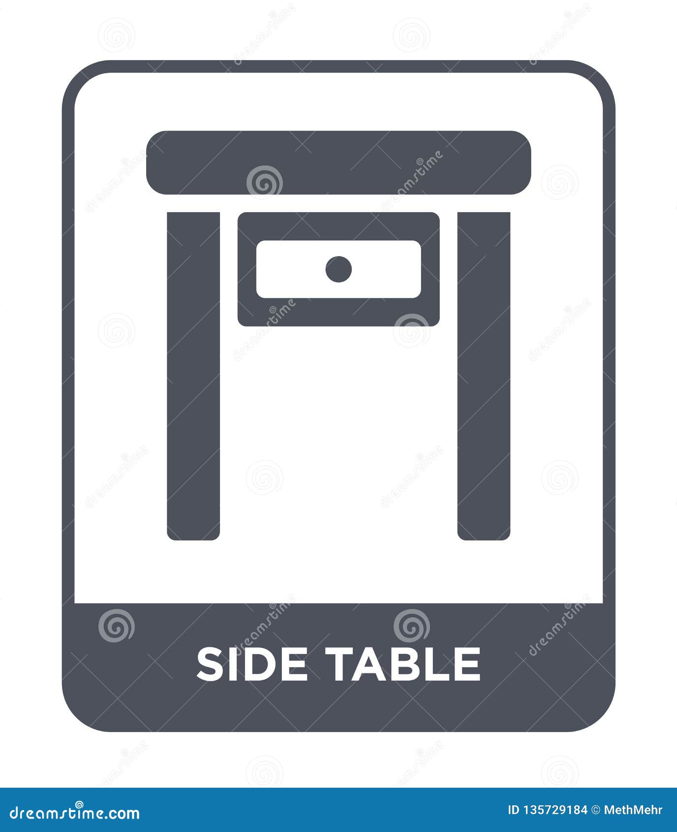 Side Table Icon in Trendy Design Style. Side Table Icon Isolated on ...