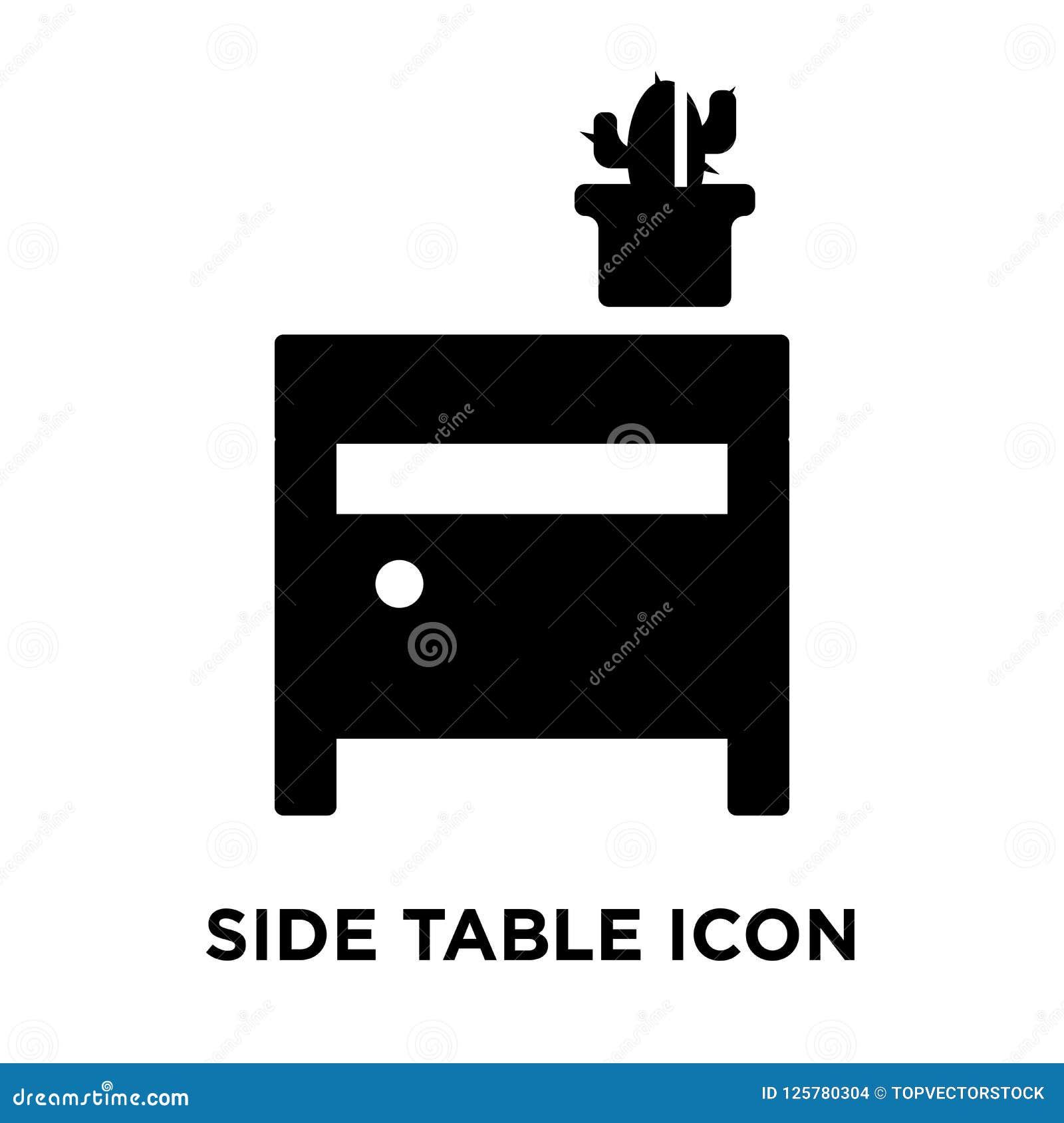 Side Table Icon Vector Isolated on White Background, Logo Concept of ...