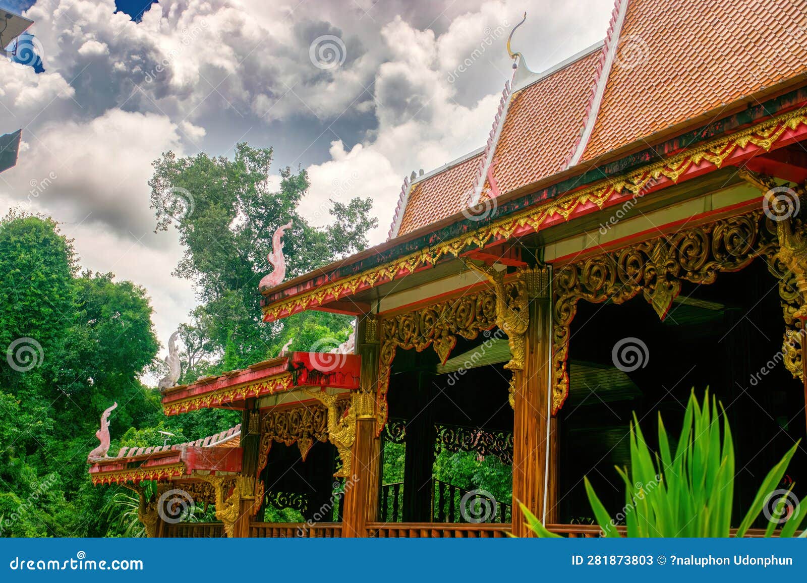 Side of the temple stock image. Image of buddhist, assembly - 281873803