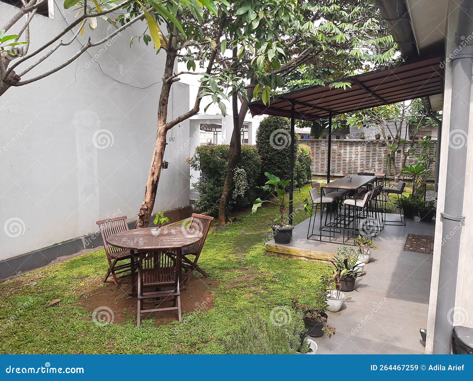 The Side Terrace stock image. Image of village, garden - 264467259