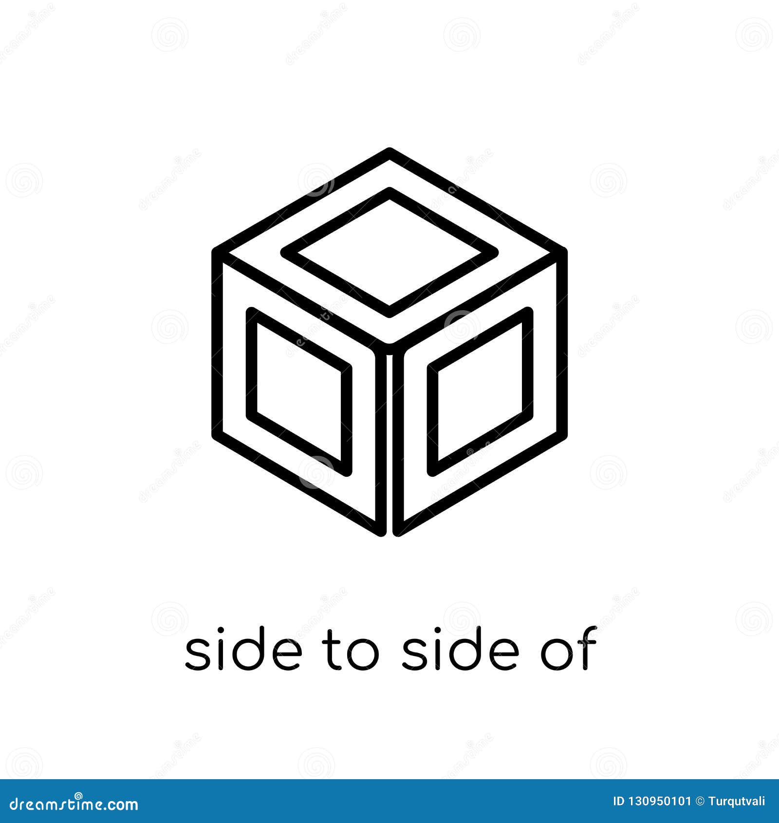 Side To Side of a Cube Icon from Geometry Collection. Stock Vector ...