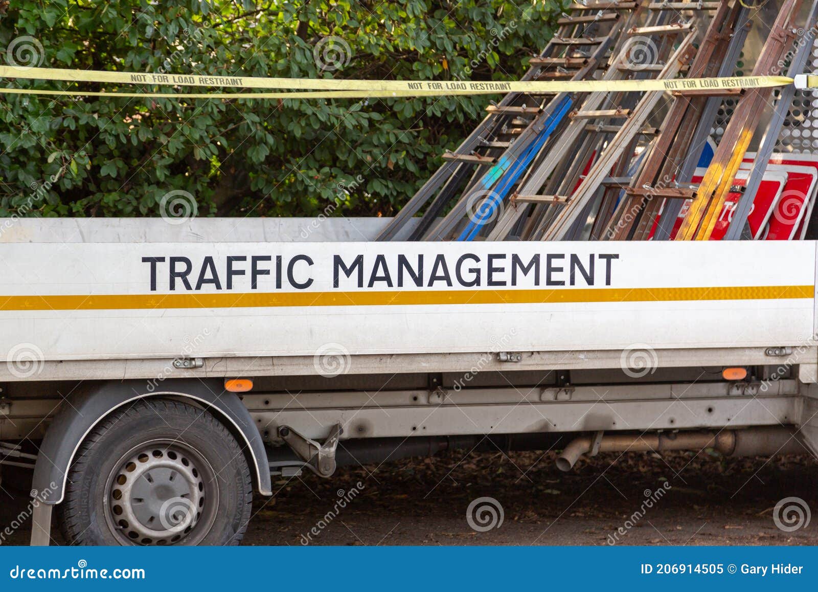 The Side of a Traffic Management Vehicle Stock Image - Image of safety ...