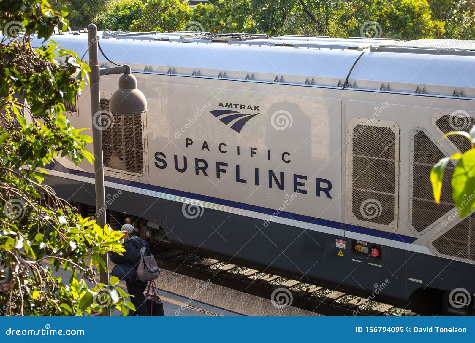 The Pacific Surfliner Train Enters The Station At Santa Barbara. The ...