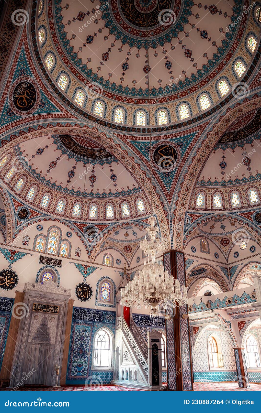 Side Turkey Mosque Inside Patterns Culture Architecture Editorial Stock ...