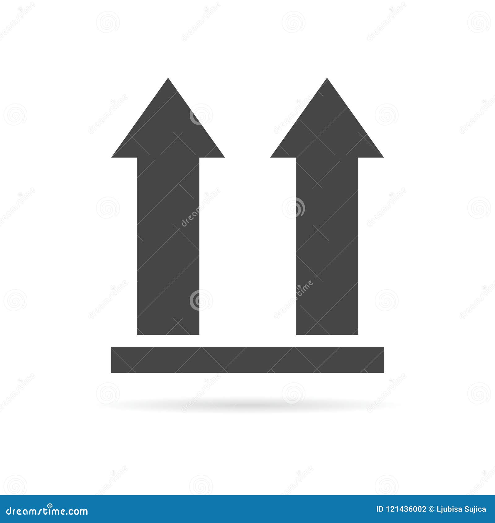 This Side Up Packaging Symbol with Long Shadow Stock Vector ...